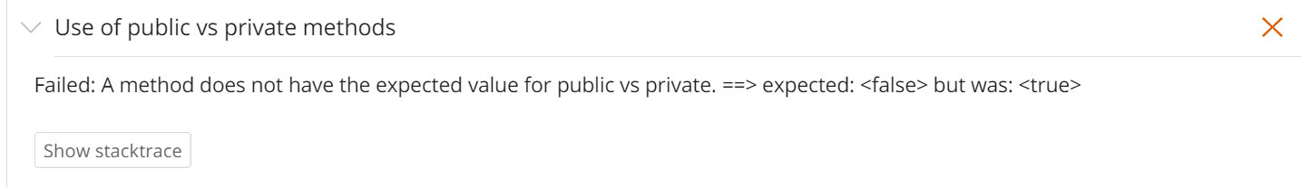 Solved Not yet TESTCASES 5/8 passed Use of static methods Х | Chegg.com
