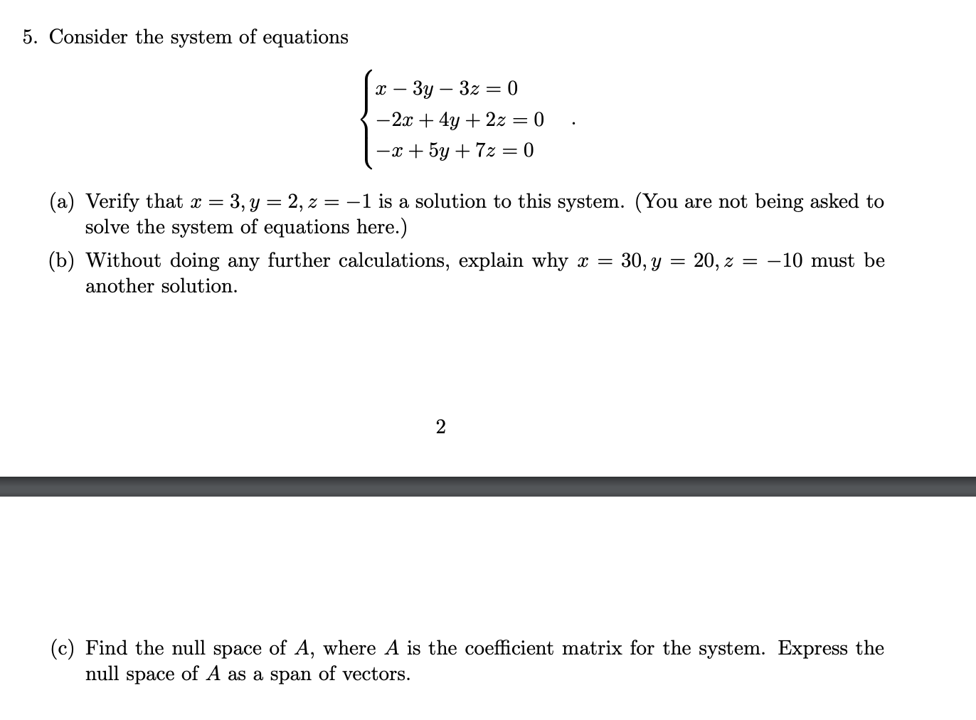 Solved 5. Consider the system of equations | Chegg.com
