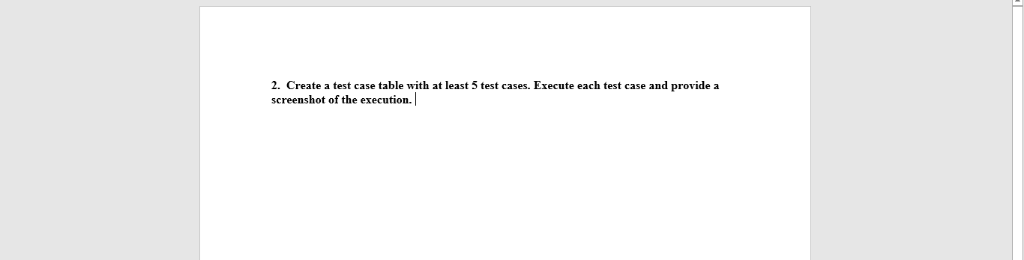 Create a test case table with at least 5 test cases. | Chegg.com