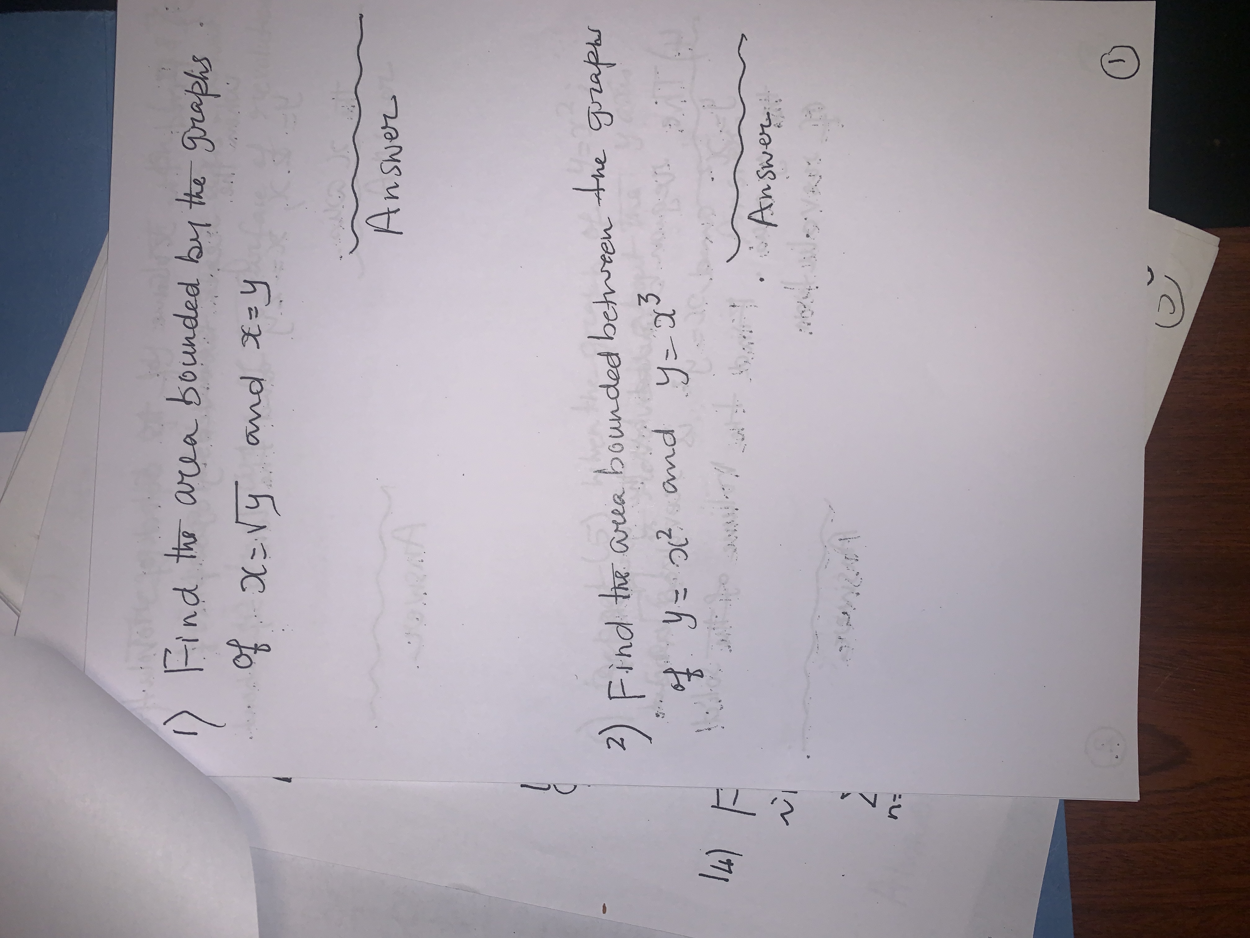 Solved Find The Area Bounded Y The Graphsof X Y2 ﻿ And X Y