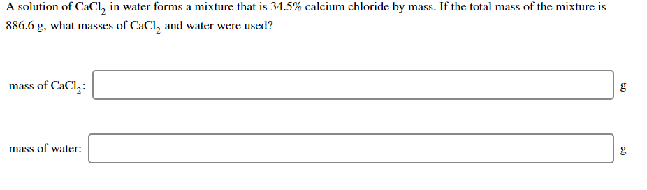 Solved A solution of CaCl, in water forms a mixture that is | Chegg.com