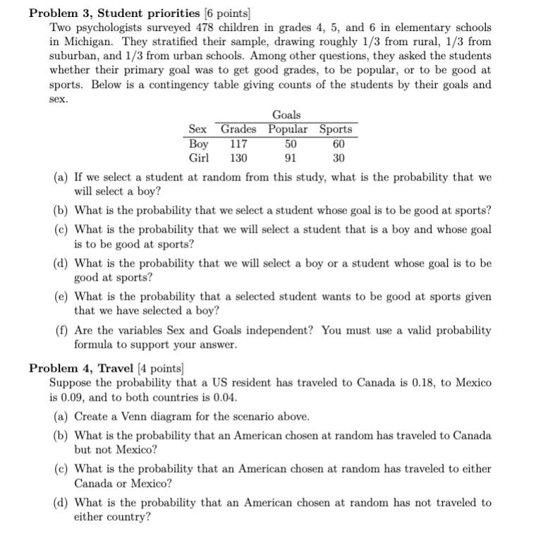 Solved Problem 3, Student priorities [6 points] Two | Chegg.com