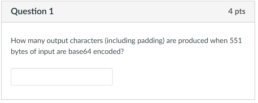 Solved How many output characters (including padding) are | Chegg.com