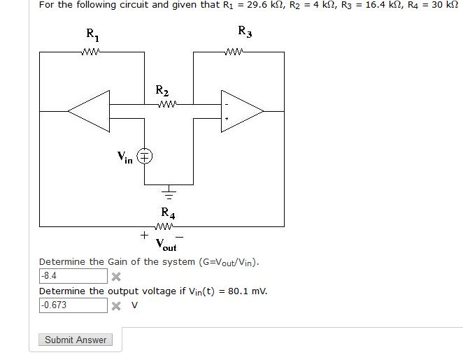 Solved For the following circuit and given that R1 29.6 k, | Chegg.com