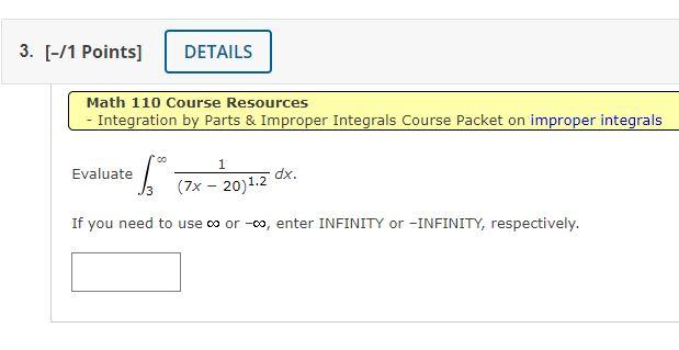 Solved Math 110 Course Resources - Integration by Parts \& | Chegg.com