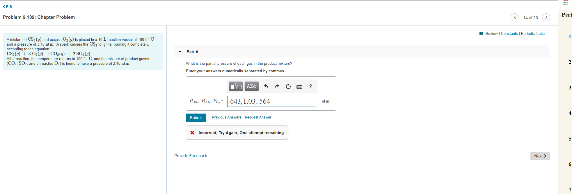 Solved A mixture of CS2(g) and excess O2(g) is placed in a | Chegg.com