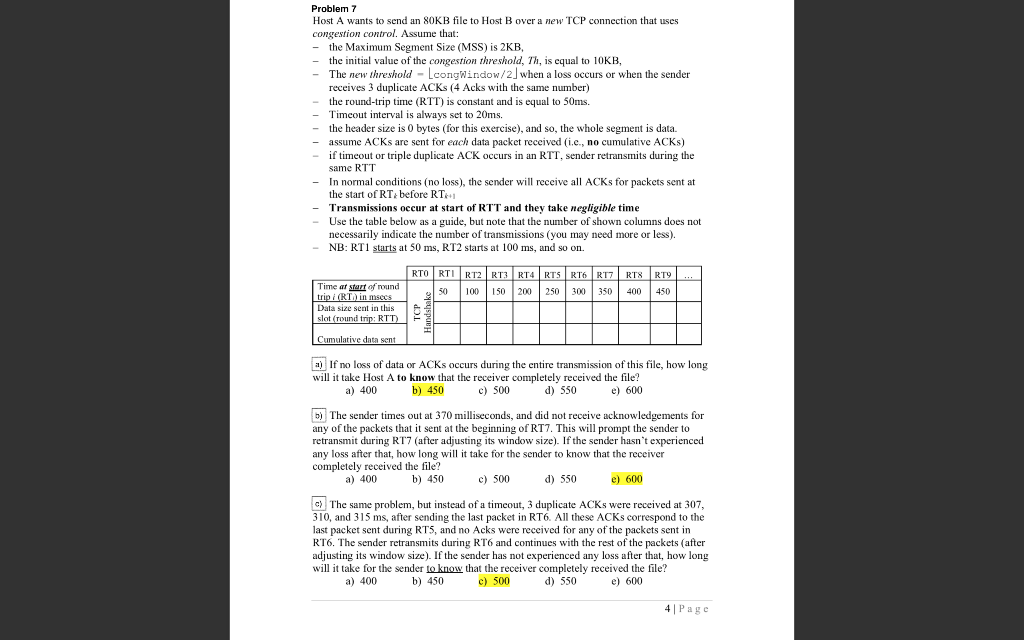 Solved Problem 7 Host A wants to send an 80KB file to Host B | Chegg.com