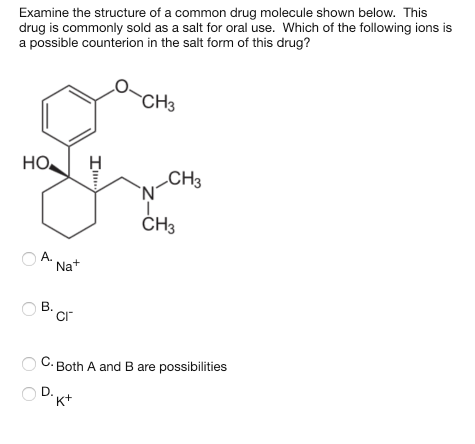 Solved Examine the structure of a common drug molecule shown | Chegg.com
