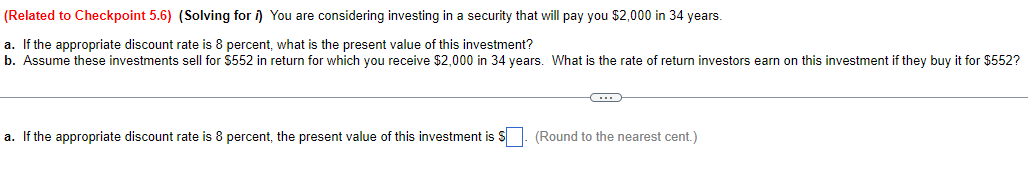 Solved (Related to Checkpoint 5.6) (Solving for i) You are | Chegg.com