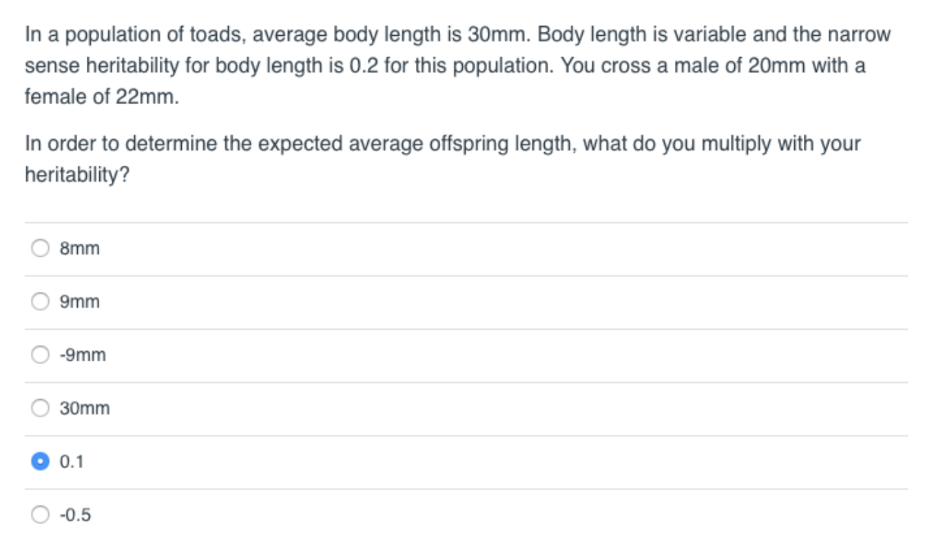 In a population of toads, average body length is | Chegg.com