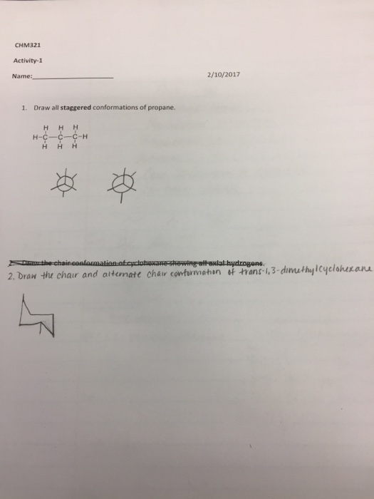 Solved Draw all staggered conformations of propane. Draw | Chegg.com