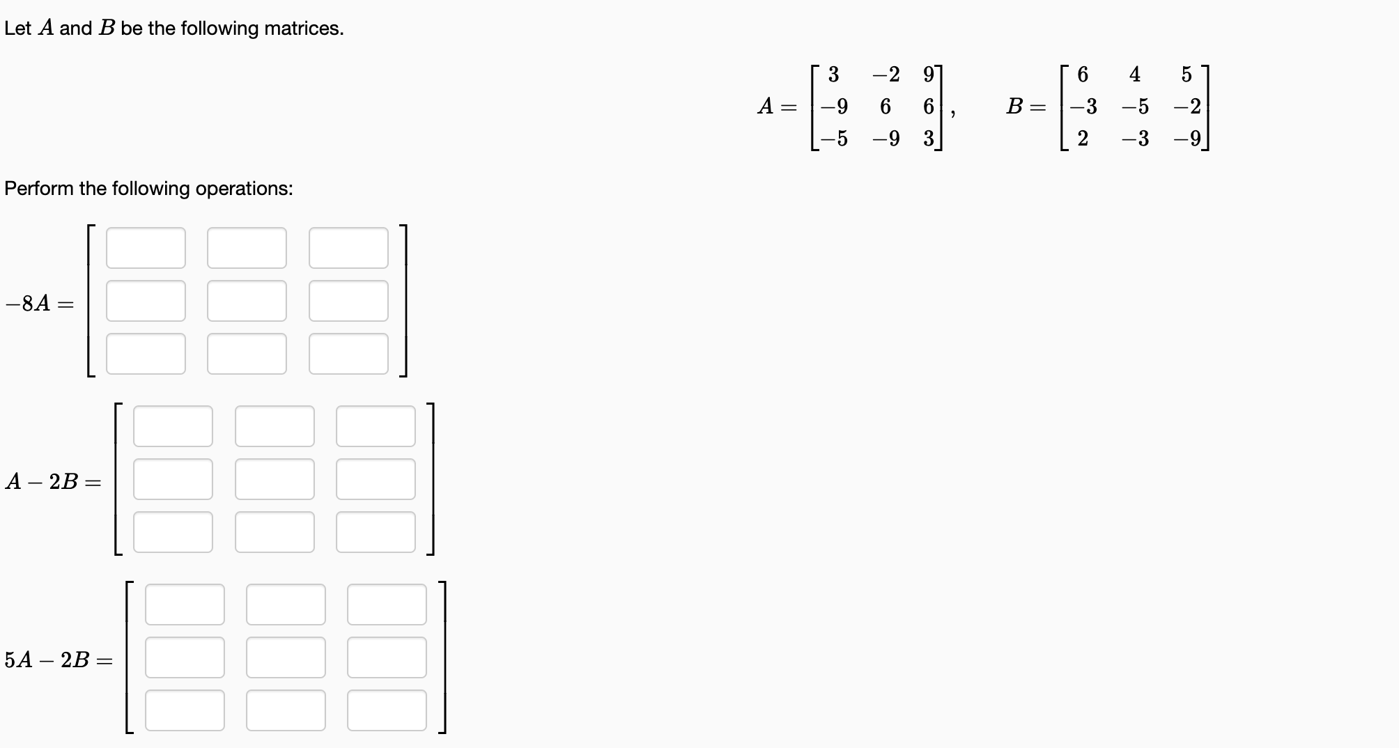 Solved Let A and B be the following matrices. | Chegg.com