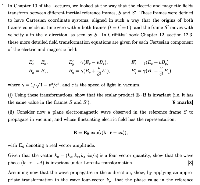 Solved 1. In Chapter 10 of the Lectures, we looked at the | Chegg.com