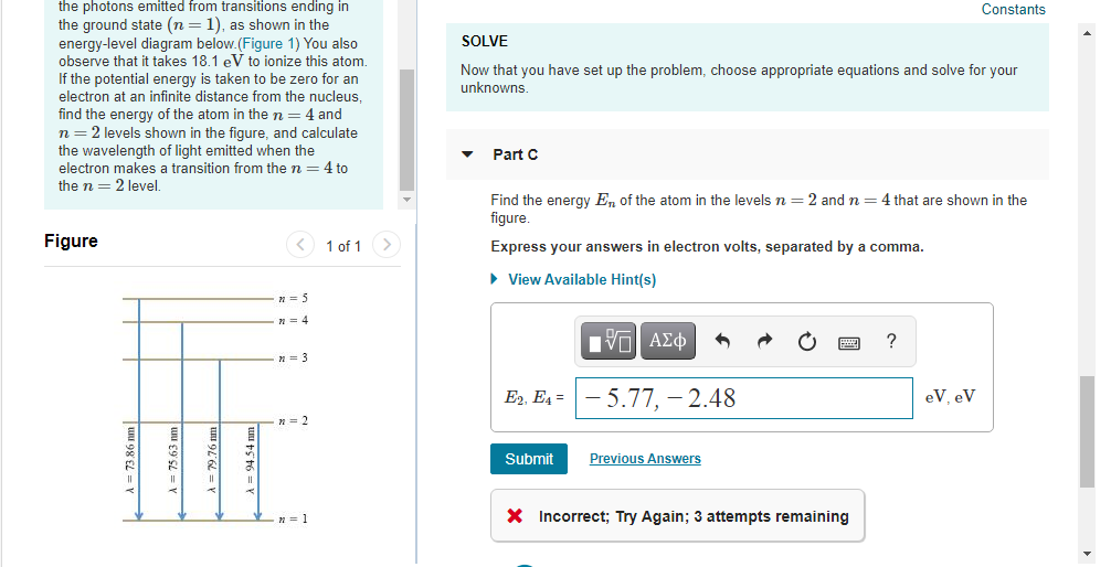 Solved Constants SOLVE Now that you have set up the problem, | Chegg.com