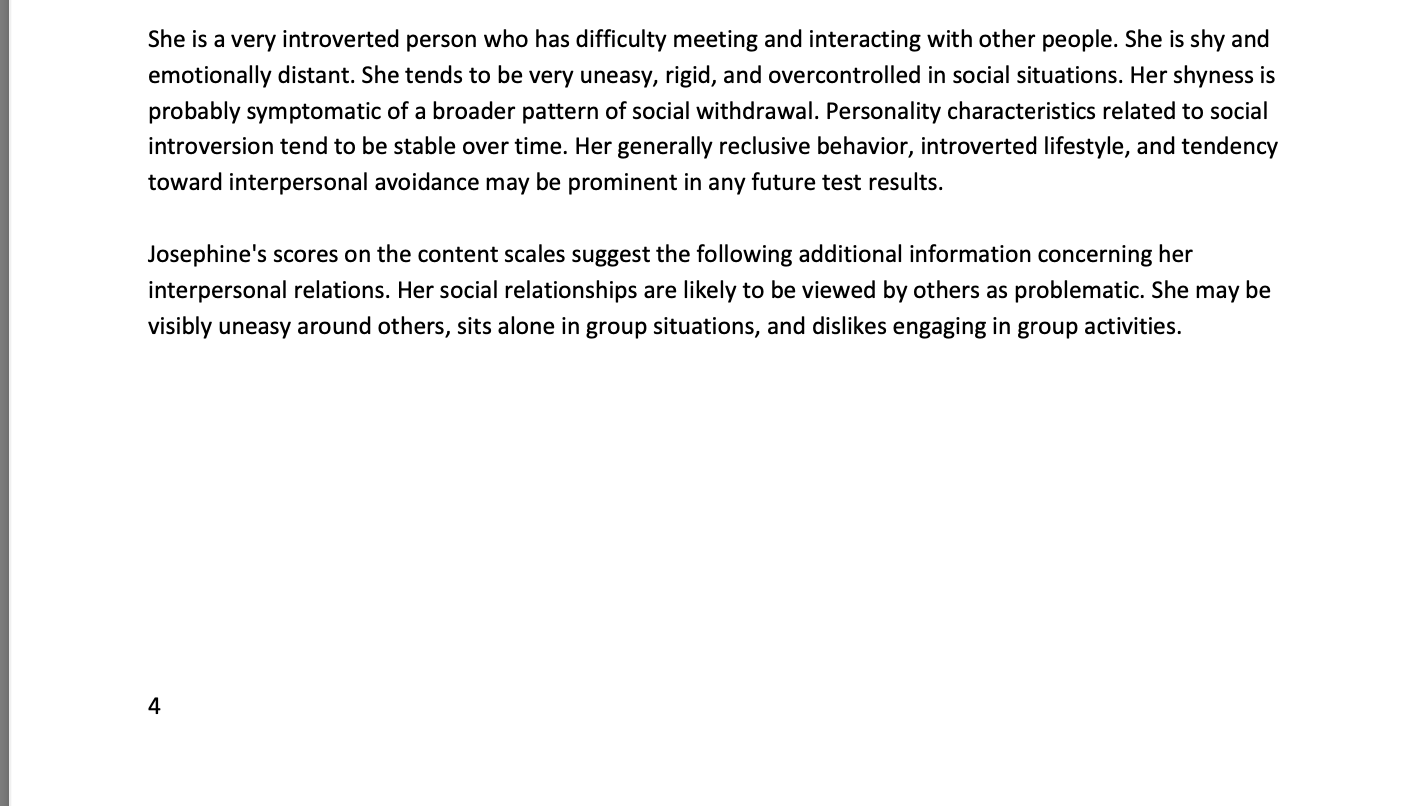 Solved Review the results provided in the MMPI-2 and | Chegg.com