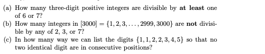 Solved (a) How many three-digit positive integers are | Chegg.com