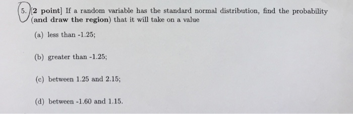 Solved If a random variable has the standard normal | Chegg.com