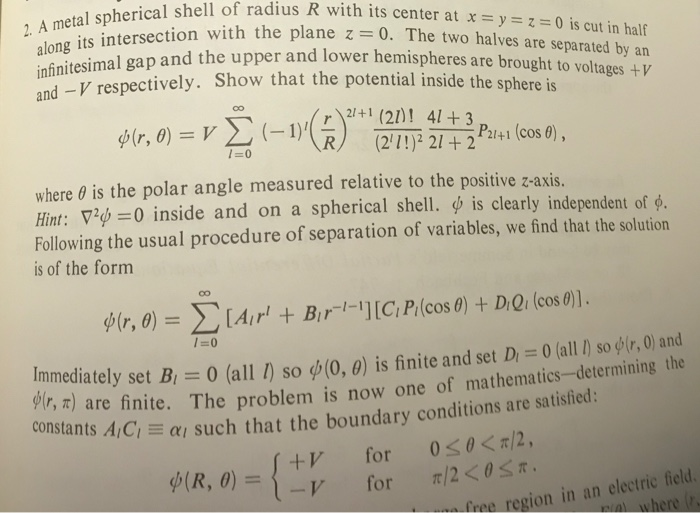 Solved I shell of radius R with its center at x0 is cut in | Chegg.com