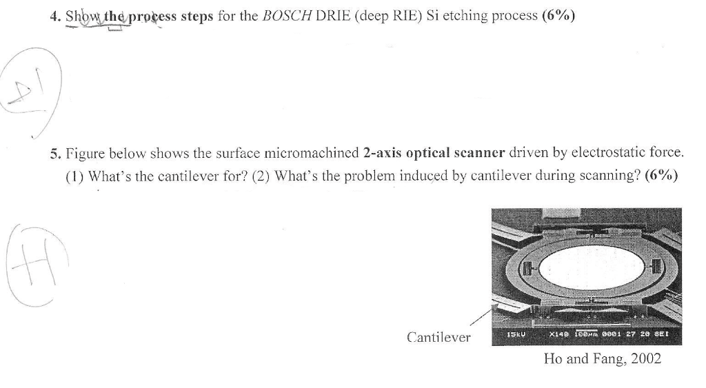 Solved 4. Shby the process steps for the BOSCH DRIE (deep | Chegg.com