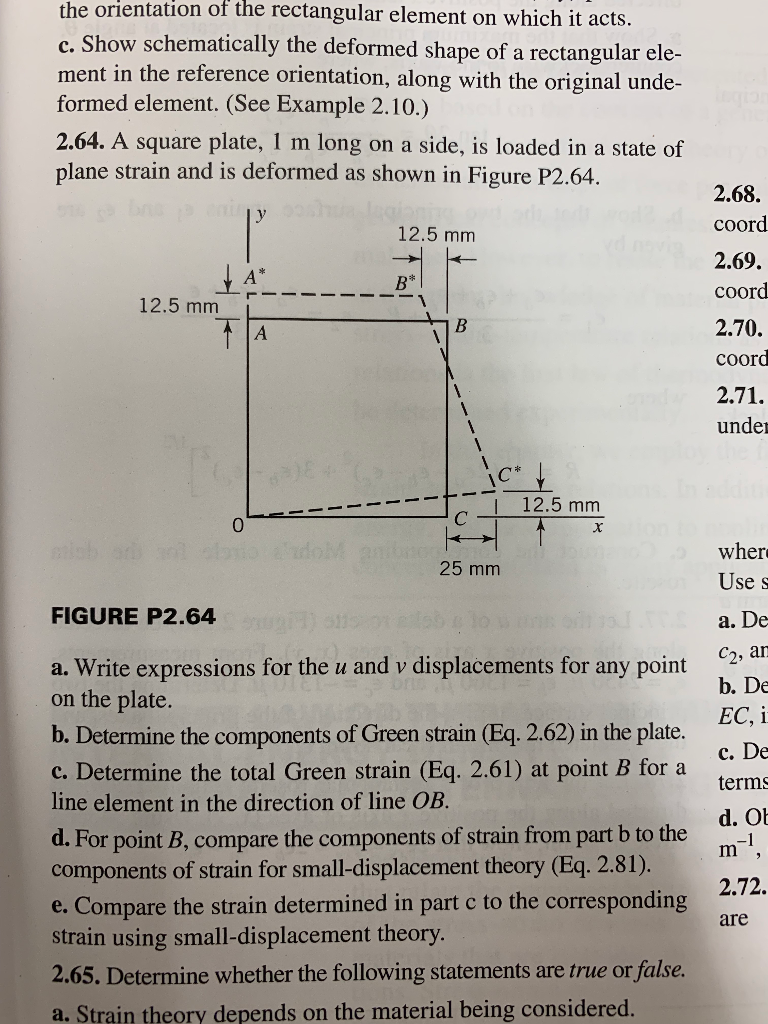 the orientation of the rectangular element on which | Chegg.com