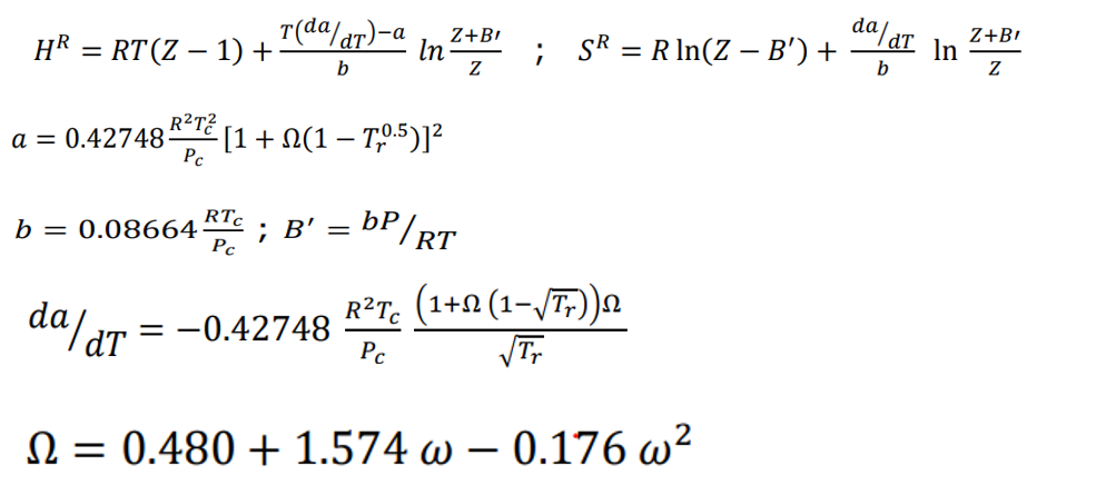 Solved Residual properties based on the Soave/Redlich/Kwong | Chegg.com