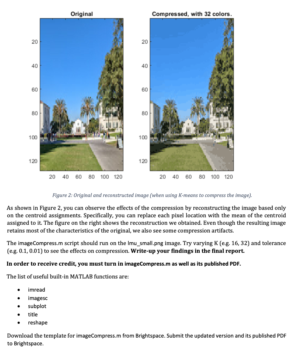 Solved Part II: Image compression with K-means In Part II, | Chegg.com Solved Part II: Image compression with K-means In Part II, | Chegg.com