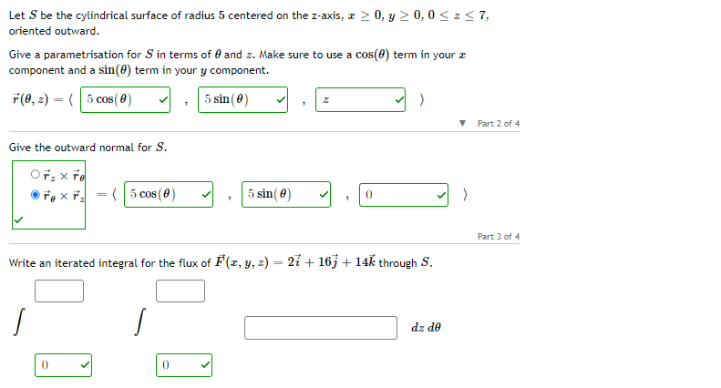 Solved Let S be the cylindrical surface of radius 5 centered | Chegg.com