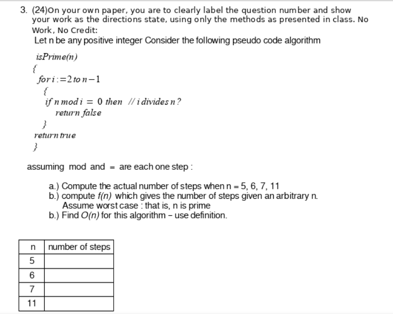 Solved 3. (24)On your own paper, you are to clearly label | Chegg.com