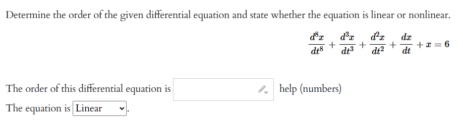 Solved Determine the order of the given differential | Chegg.com