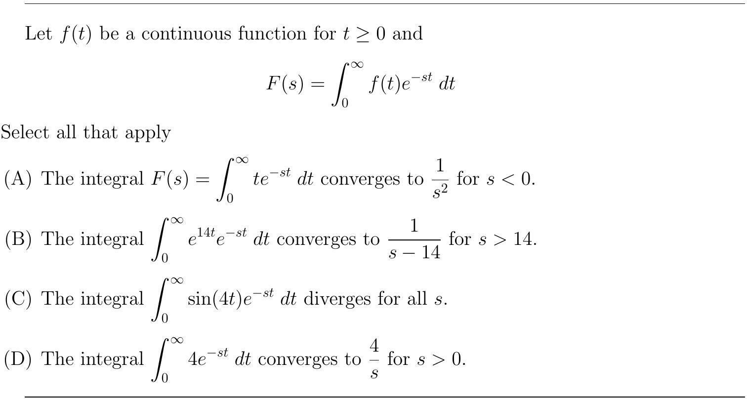 Solved Let f(t) be a continuous function for t≥0 and | Chegg.com
