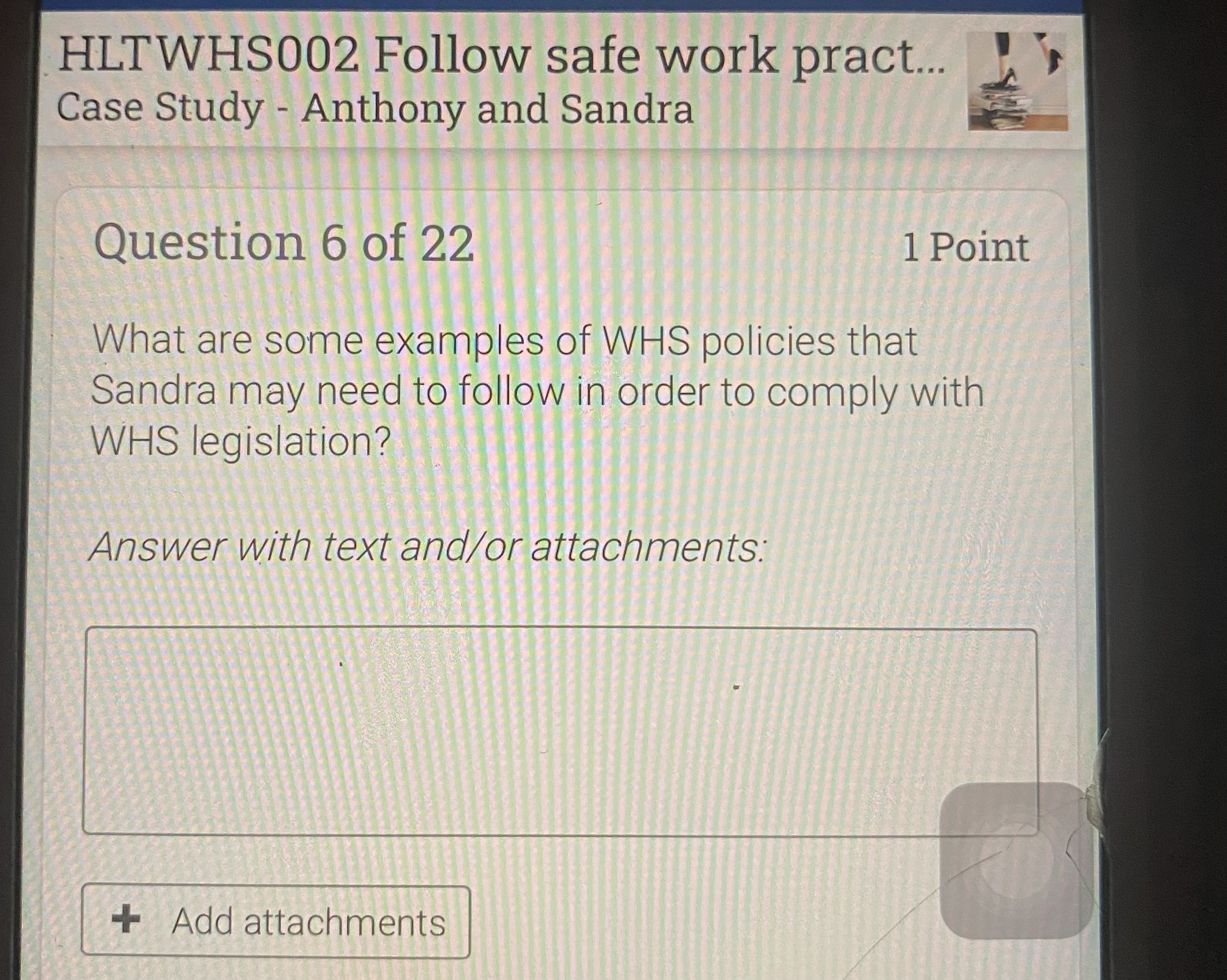 Solved Question 6 ﻿of 22What are some examples of WHS | Chegg.com