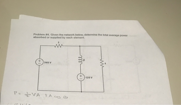 Solved Given the network below, determine the total average | Chegg.com