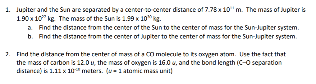 Solved 1. Jupiter and the Sun are separated by a | Chegg.com