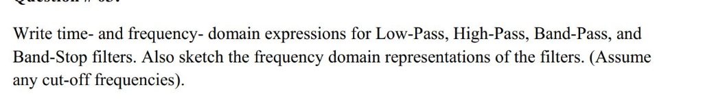 Solved Write time- and frequency- domain expressions for | Chegg.com