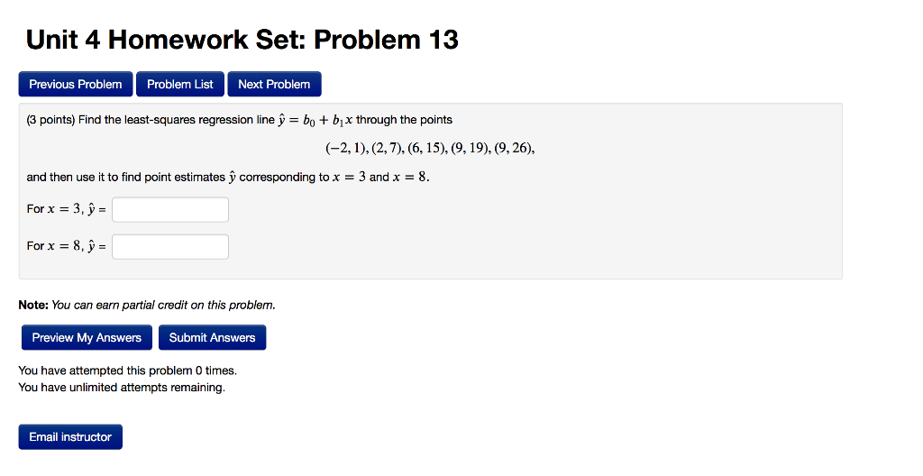 Solved Unit 4 Homework Set Problem 13 Previous Problem 0813