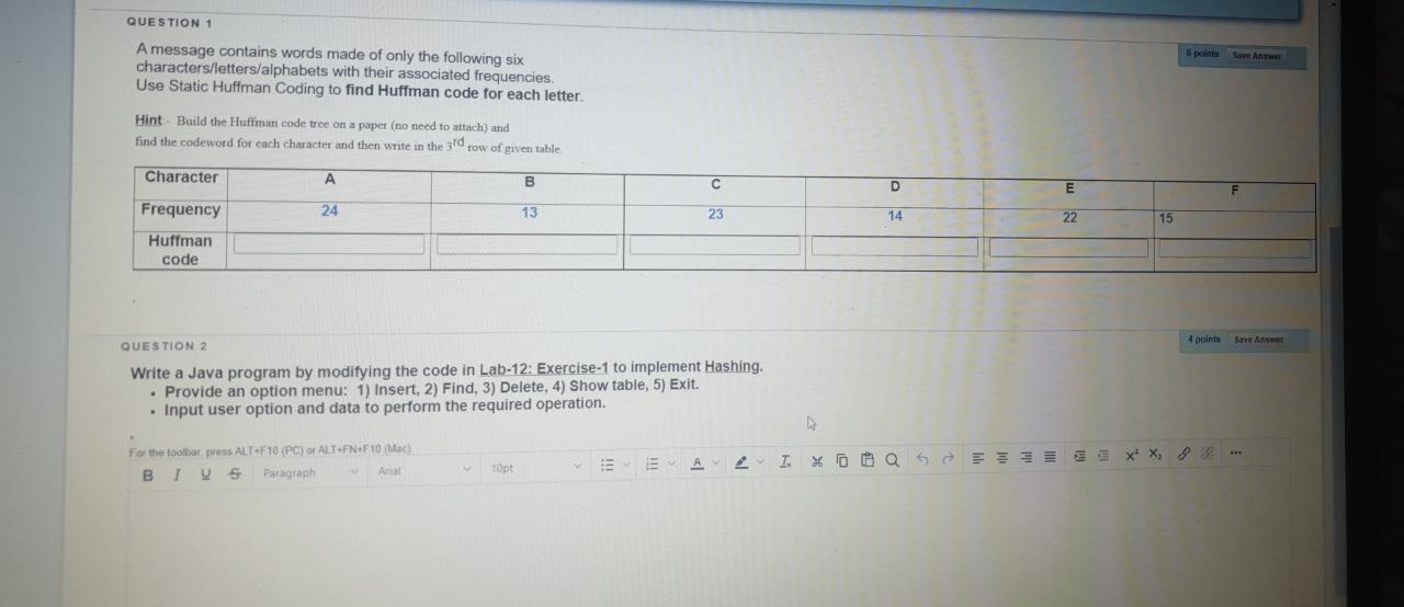 Solved QUESTION 1 A message contains words made of only the | Chegg.com