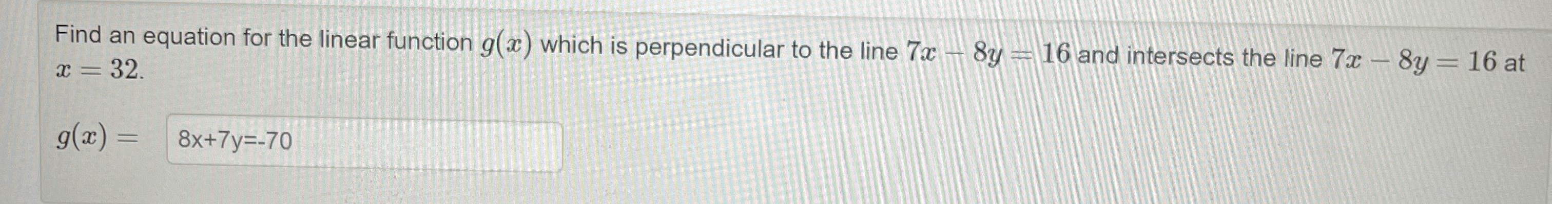 Solved Find an equation for the linear function g(x) which | Chegg.com