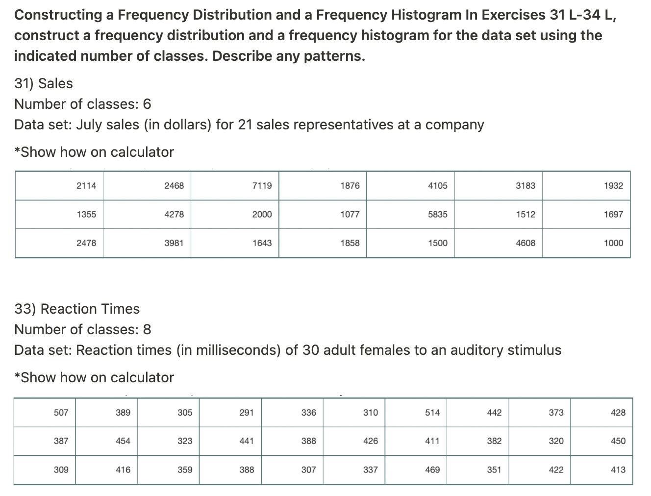 Solved Constructing a Frequency Distribution and a Frequency | Chegg.com