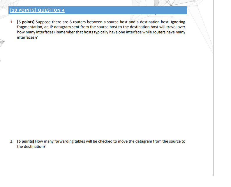 Solved [10 POINTS) QUESTION 4 1. [5 points] Suppose there | Chegg.com
