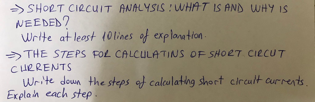 Solved >> SHORT CIRCUIT ANALYSIS: WHAT IS AND WHY IS NEEDED | Chegg.com
