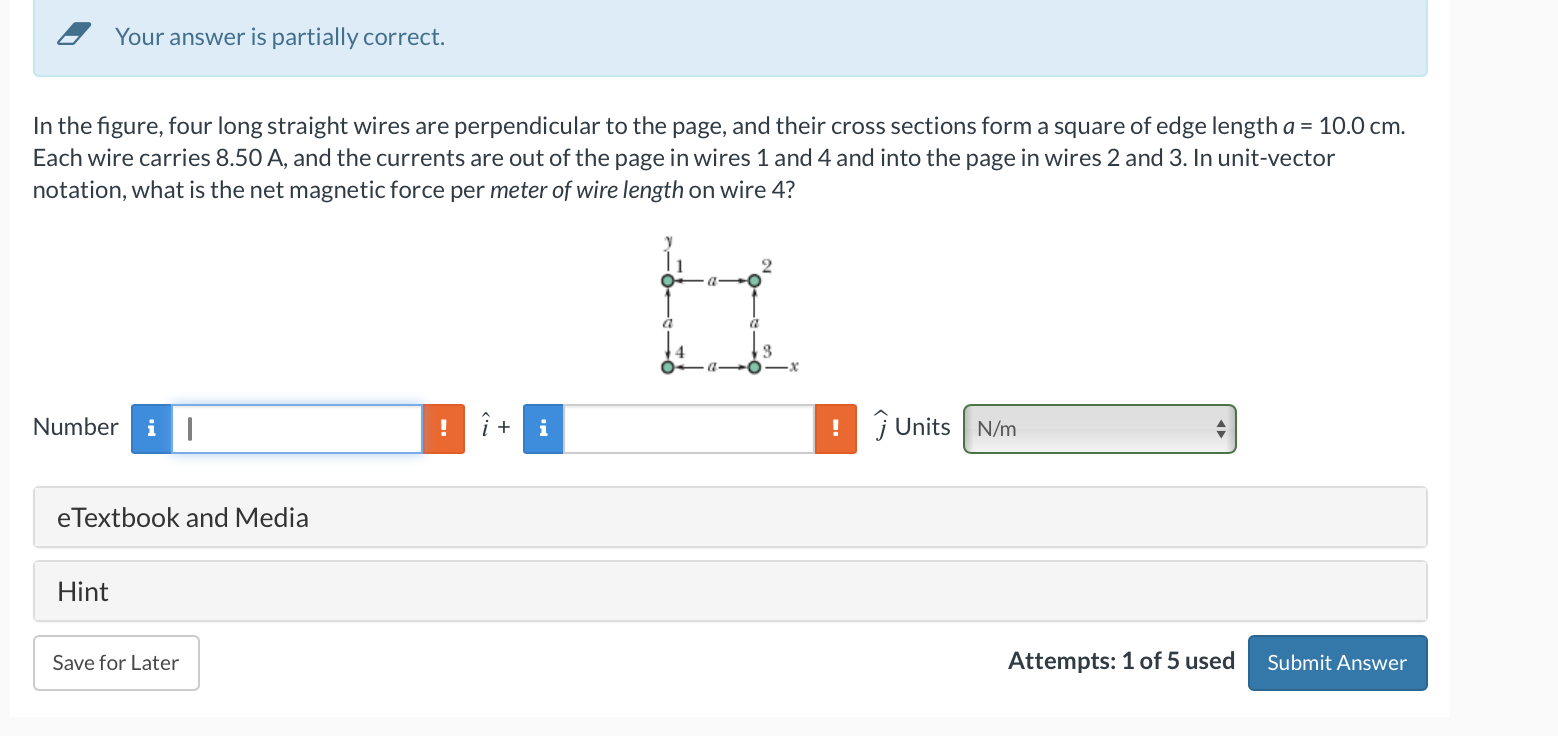 Solved Your answer is partially correct.In the figure, four | Chegg.com