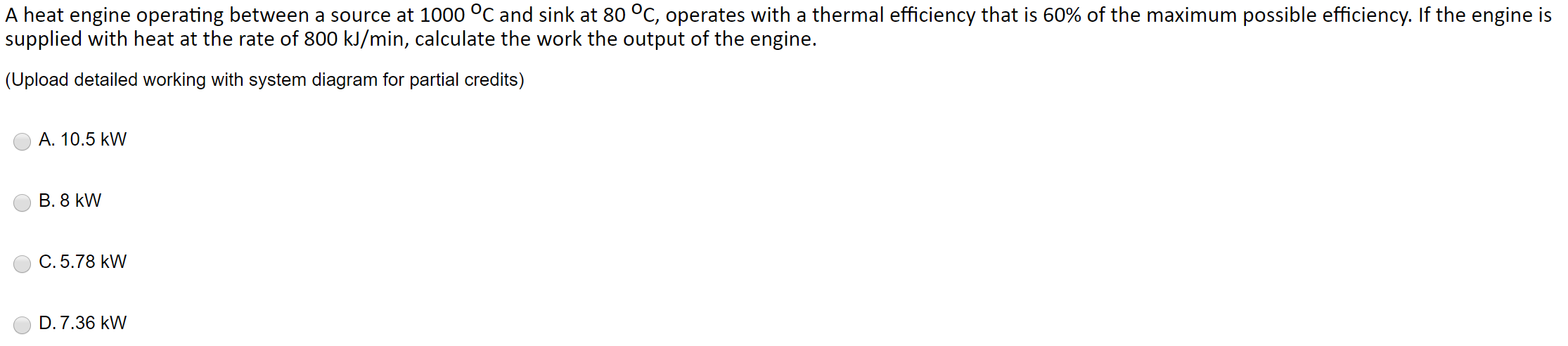 Solved A heat engine operating between a source at 1000 °C | Chegg.com