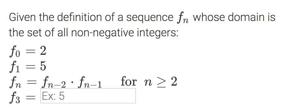 Solved Given the definition of a sequence fn whose domain is | Chegg.com