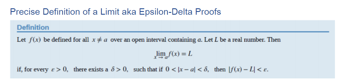 Solved Precise Definition of a Limit aka Epsilon-Delta | Chegg.com