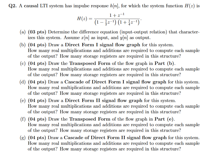 Solved Q2. A causal LTI system has impulse response h[n], | Chegg.com