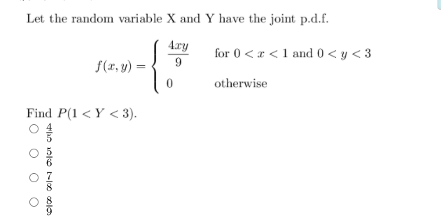 Solved Let the random variable X and Y have the joint p.d.f. | Chegg.com