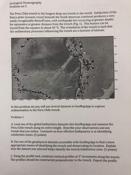 The Peru-Chile trench is the longest deep-sea trench | Chegg.com