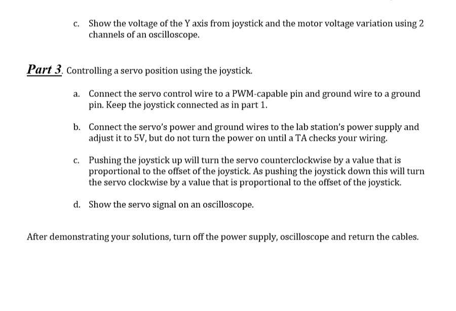 Solved Part 1. Wire up the joystick to your Arduino and | Chegg.com