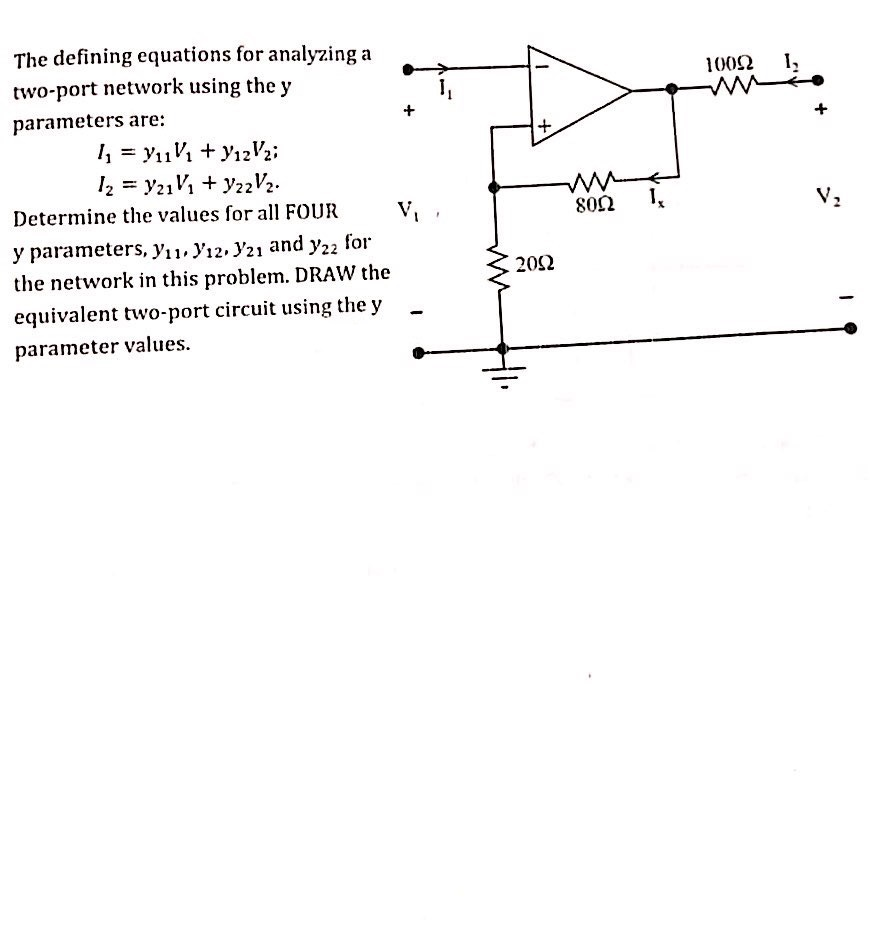 Solved the defining equations for analyzing a two-port | Chegg.com