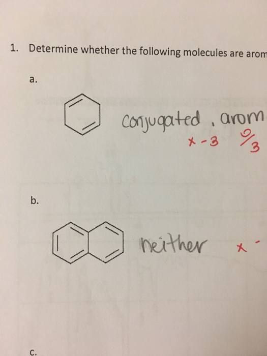 Solved Determine whether these molecules are aromatic, | Chegg.com